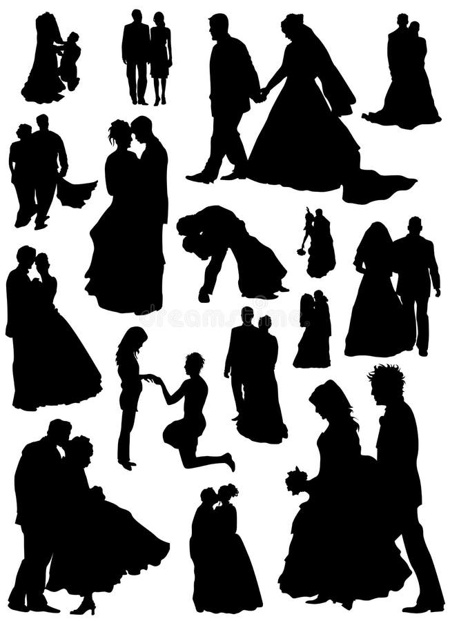 Vector De Novia Y Del Novio Ilustración del Vector - Ilustración de ...