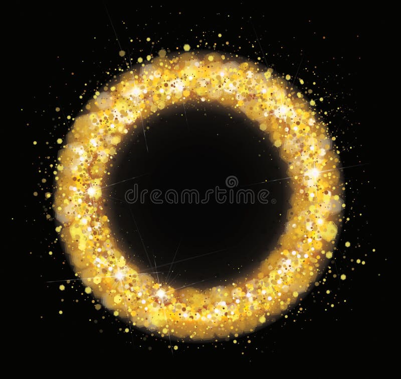Vector De Oro, Brillo, Marco Del Círculo Ilustración del Vector ...