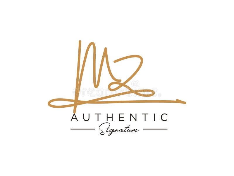 Vector De Plantilla De Logotipo De Firma Mz De Letra Ilustración del ...
