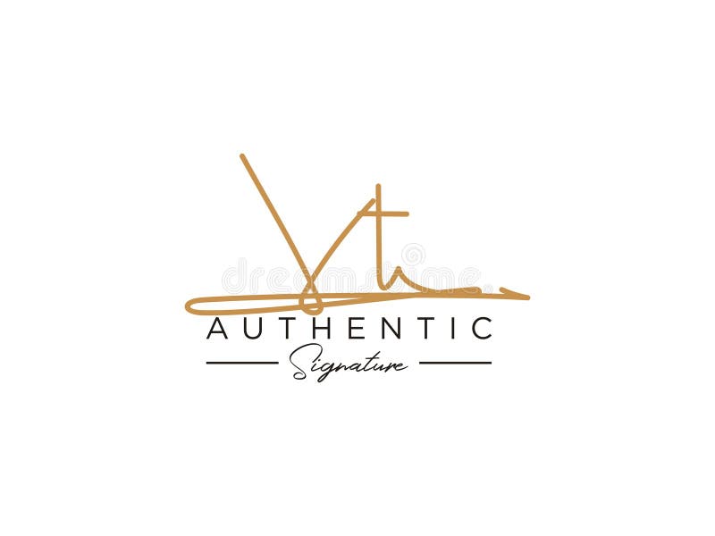 Vector De Plantilla De Logotipo De Firma Vt De Letra Ilustración del ...