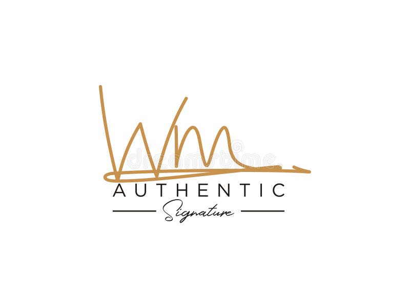 Vector De Plantilla De Logotipo De Firma Wm De Letra Ilustración del ...