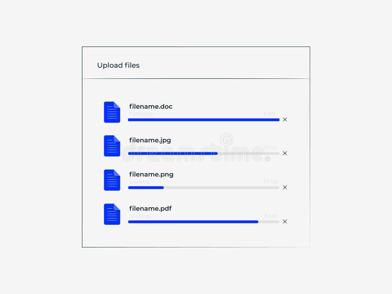 Vector De Progreso De Carga De Archivos Ui Ilustración del Vector ...