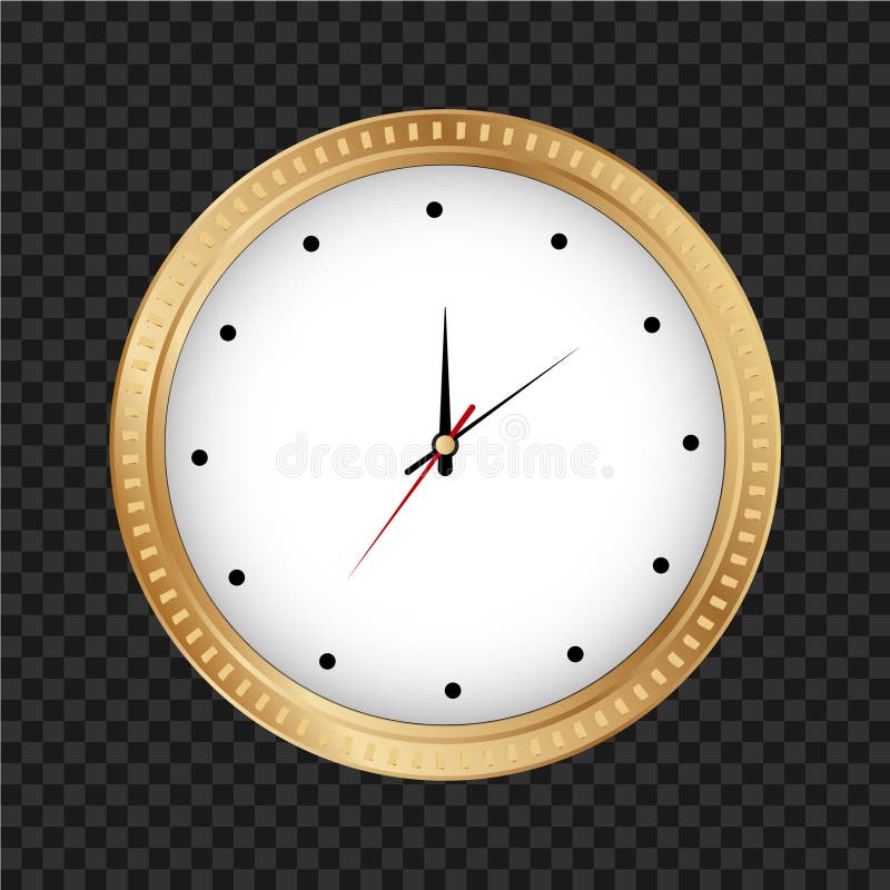 Vector De Reloj De Pared De Lujo Dorado. Ilustración del Vector ...