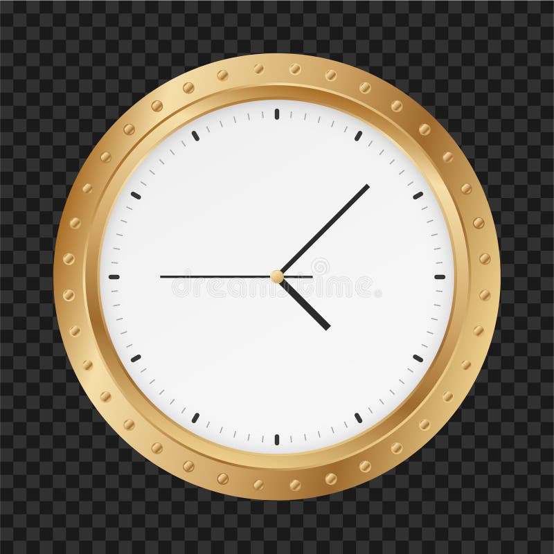 Vector De Reloj De Pared De Lujo Dorado. Ilustración del Vector ...