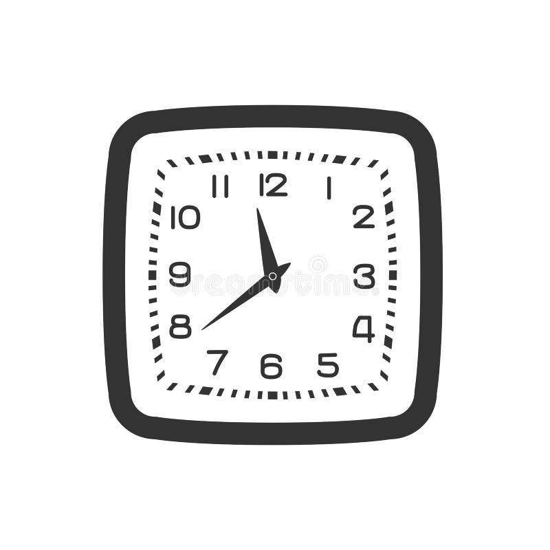 Vector De Reloj De Pared Negro Y Blanco Aislado En Fondo Blanco