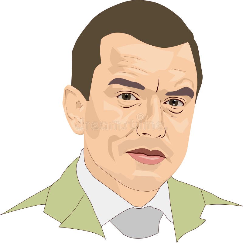 Vector De Retrato De Daniel Noboa Imagen editorial - Ilustración de ...