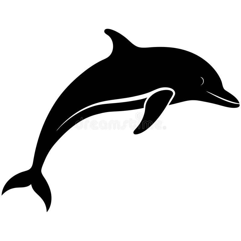 Vector de silueta delfín ilustración del vector. Ilustración de cubo ...