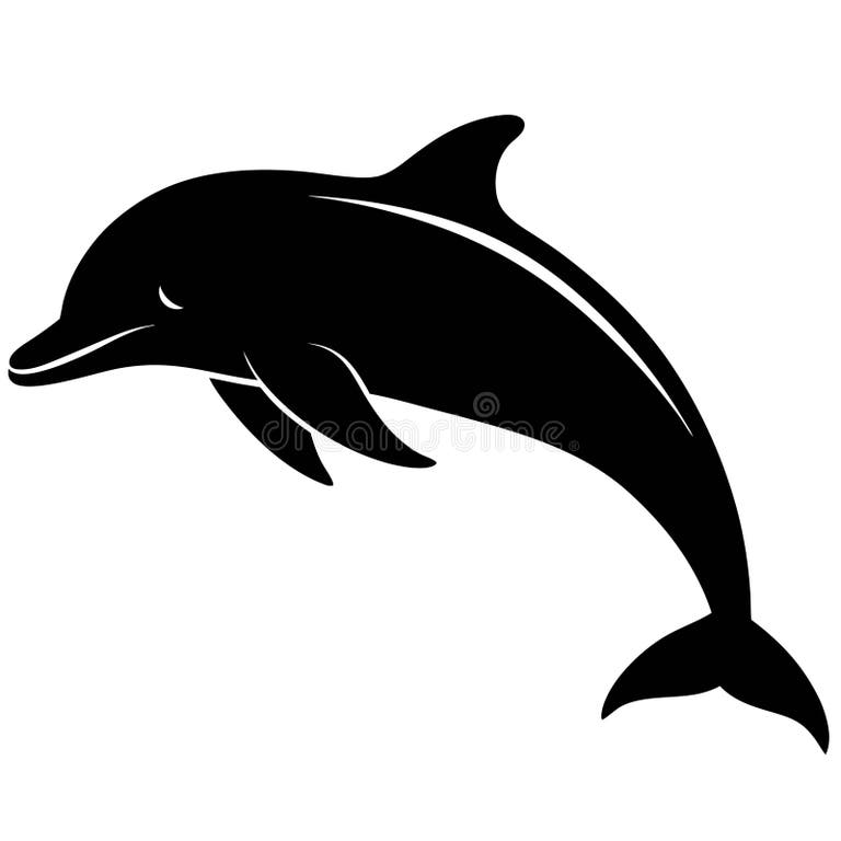 Vector de silueta delfín ilustración del vector. Ilustración de ...