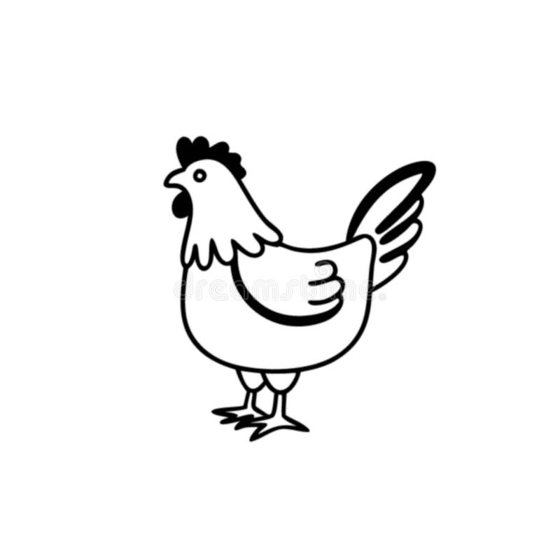 Vector De Silueta De Pollo Sobre Fondo Blanco Stock de ilustración ...