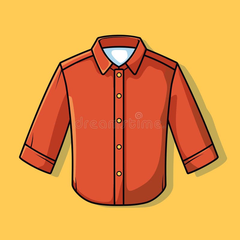 Vector De Una Camisa Roja Colgada En Una Pared Amarilla Ilustración del ...