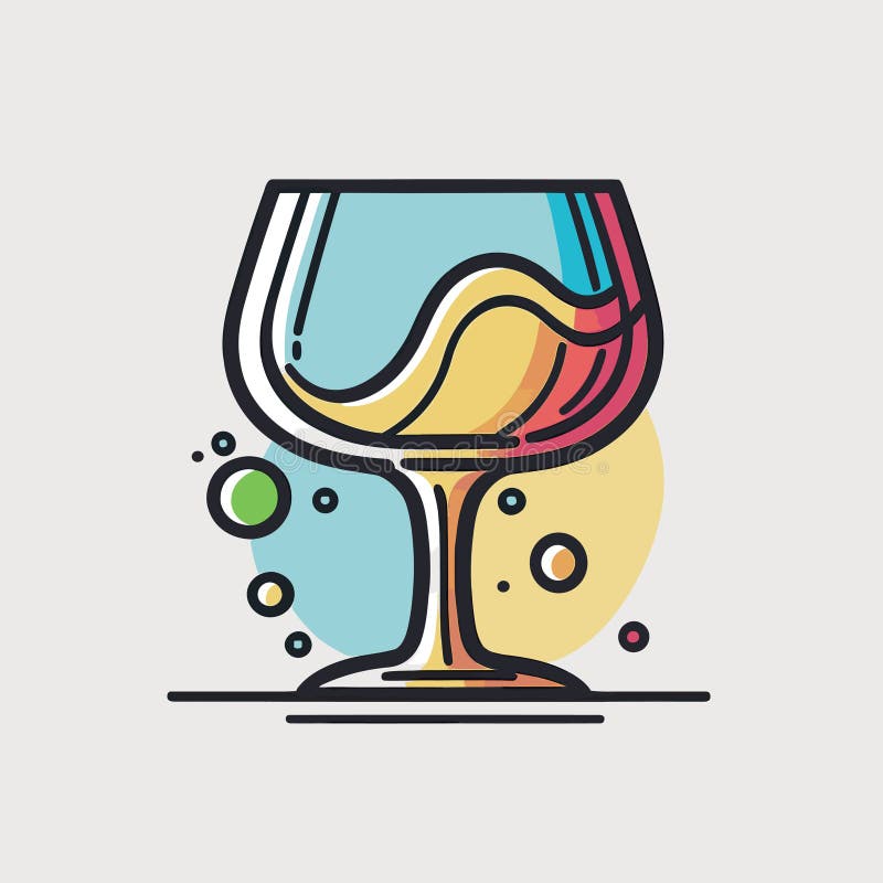 Vector De Una Copa De Vino Espumoso Con Burbujas Ilustración del Vector ...