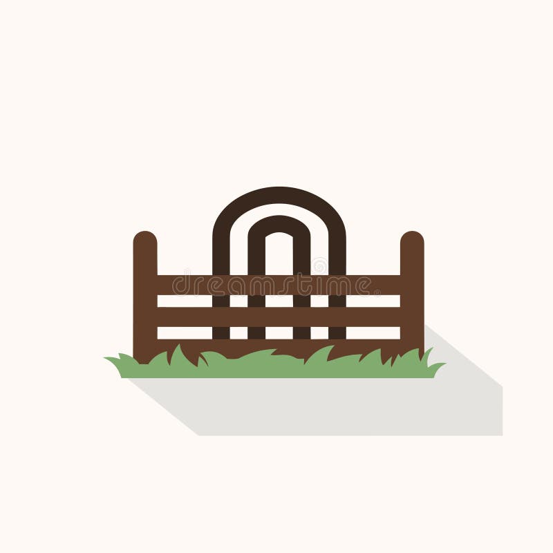 Vector De Una Valla De Madera Con Un Icono De Puerta Ilustración del ...