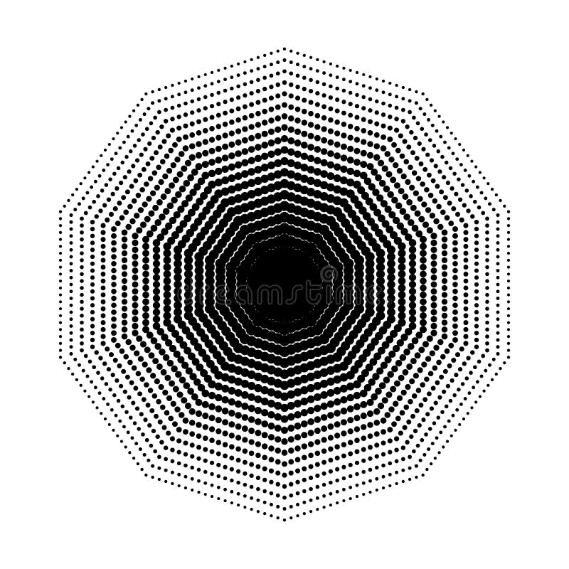 Vector Decagon Halftone Geometric Shapes, Seven Angles, Dot Abstract ...