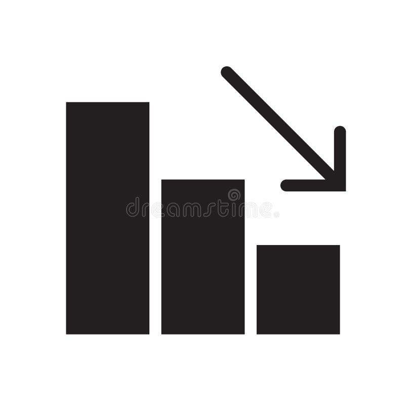 Vector Declining Graph Icon. Stock Vector - Illustration of graph ...