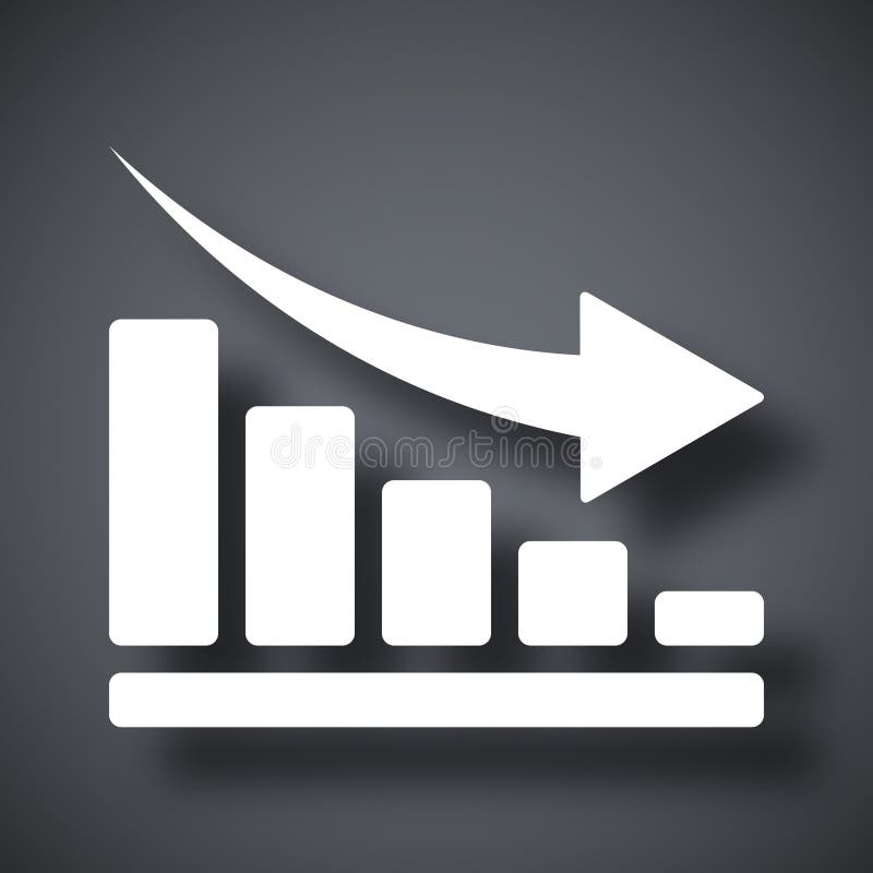 Vector Declining Graph Icon Stock Vector - Illustration of money ...