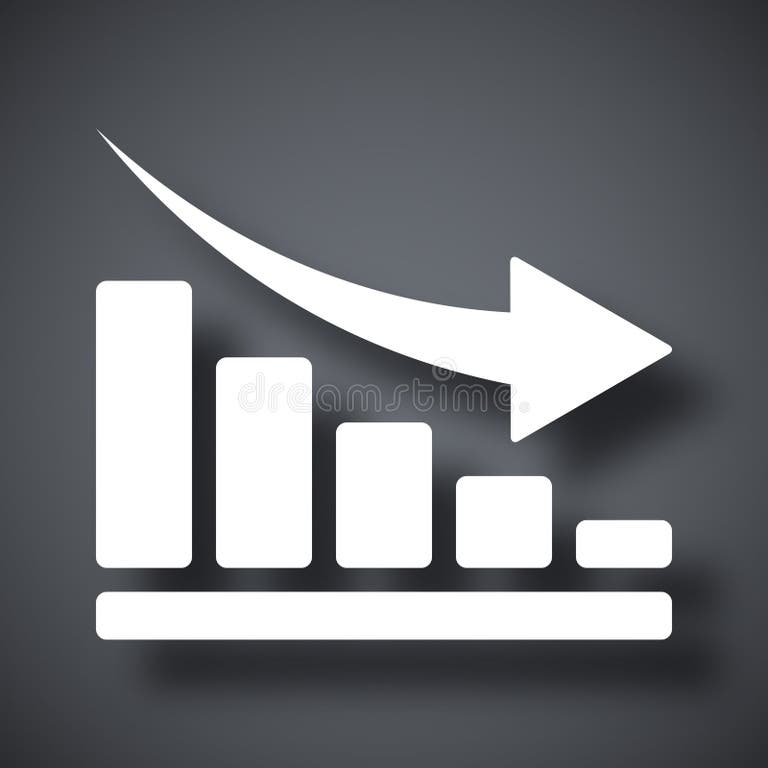 Vector Declining Graph Icon Stock Vector - Illustration of money ...