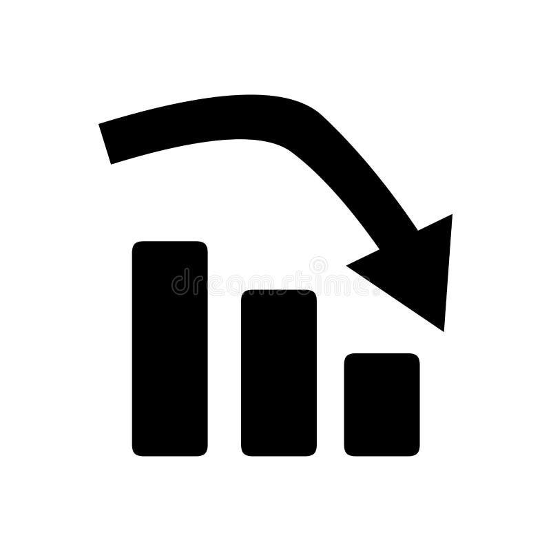Vector Declining Graph Icon Stock Illustration - Illustration of ...