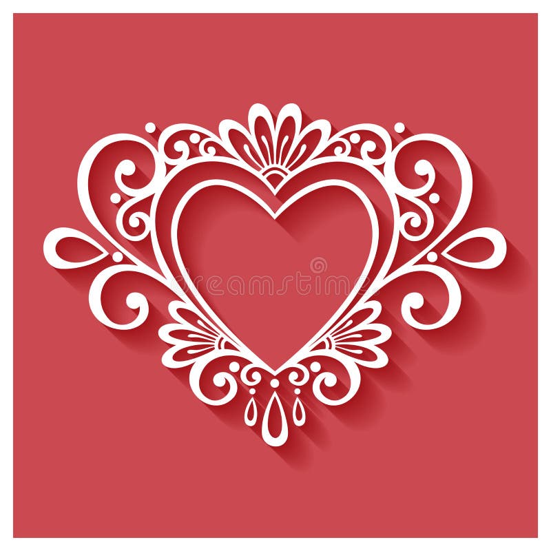 Deco Heart stock vector. Illustration of ornate, black - 36236167