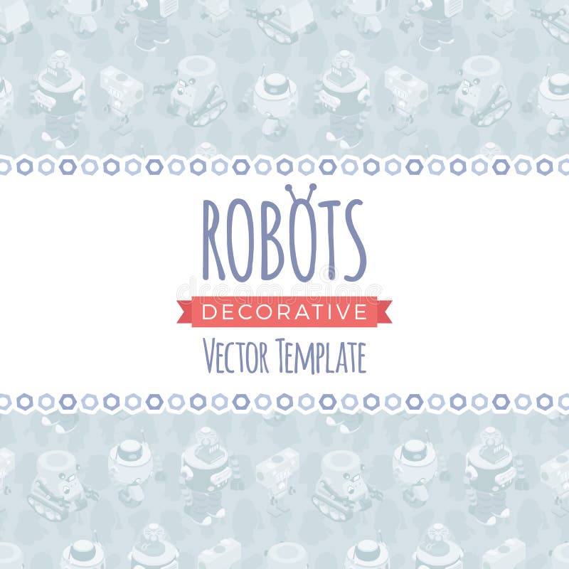 Vector Decorating Design Made of Robots Stock Vector - Illustration of ...