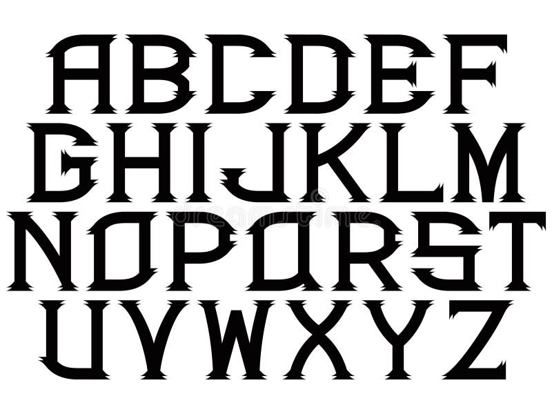 Vector Decorative Alphabet.Black Letters Isolated on White Background ...