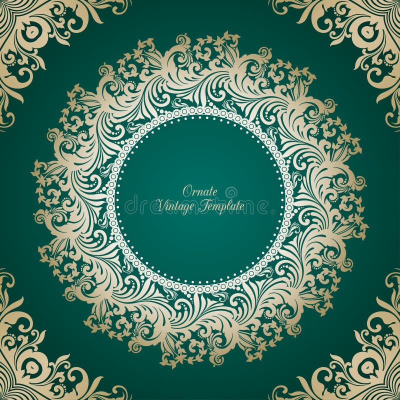 Vector Decorative Background with Ornamental Round Frame Stock Vector ...