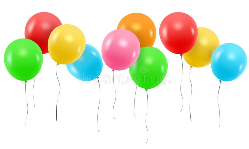 Vector Decorative Border with Colorful Flying Balloons Isolated on ...