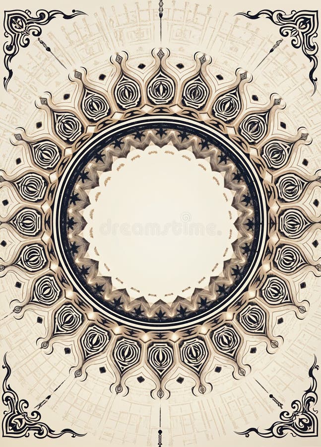 Vector of a Decorative Design with a Circle in the Middle and Pattern ...