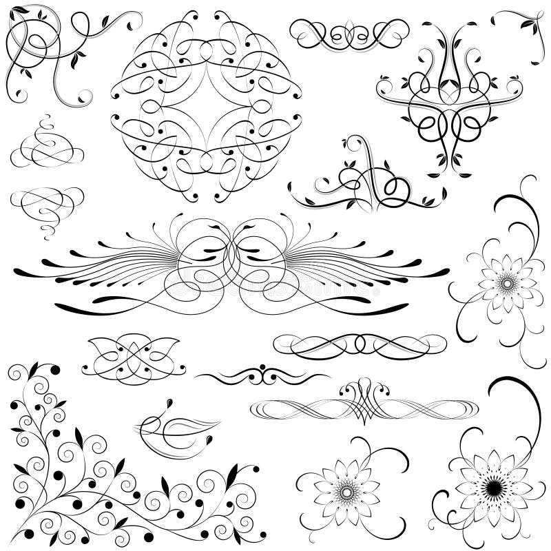 Vector Decorative Design Elements Stock Vector - Illustration of leaf ...