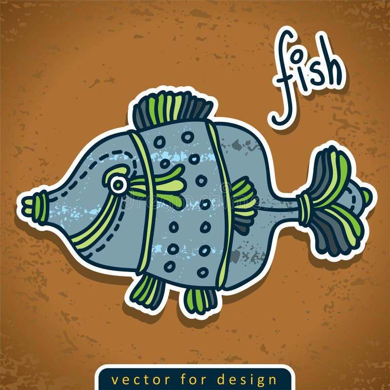 Vector Decorative Doodle Fish Stock Illustration - Illustration of ...