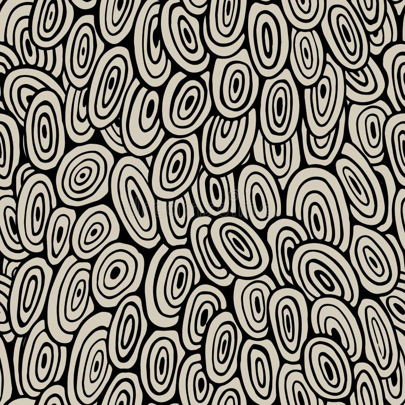 Vector Seamless Black and White Abstract Pattern with Waves Stock ...