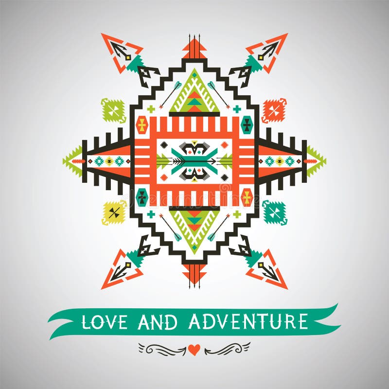Vector Decorative Element on Native Ethnic Style Stock Vector ...