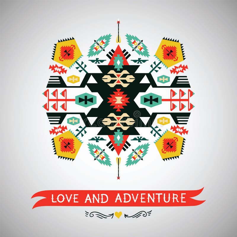 Vector Decorative Element on Native Ethnic Style Stock Vector ...