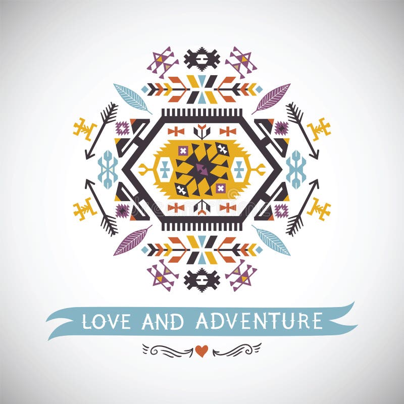 Vector Decorative Element on Native Ethnic Style Stock Vector ...