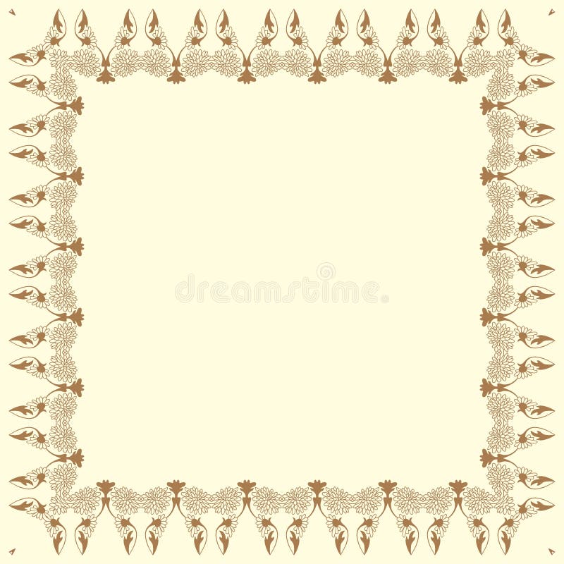 Vector Decorative Frame on Beige Background Stock Vector - Illustration ...