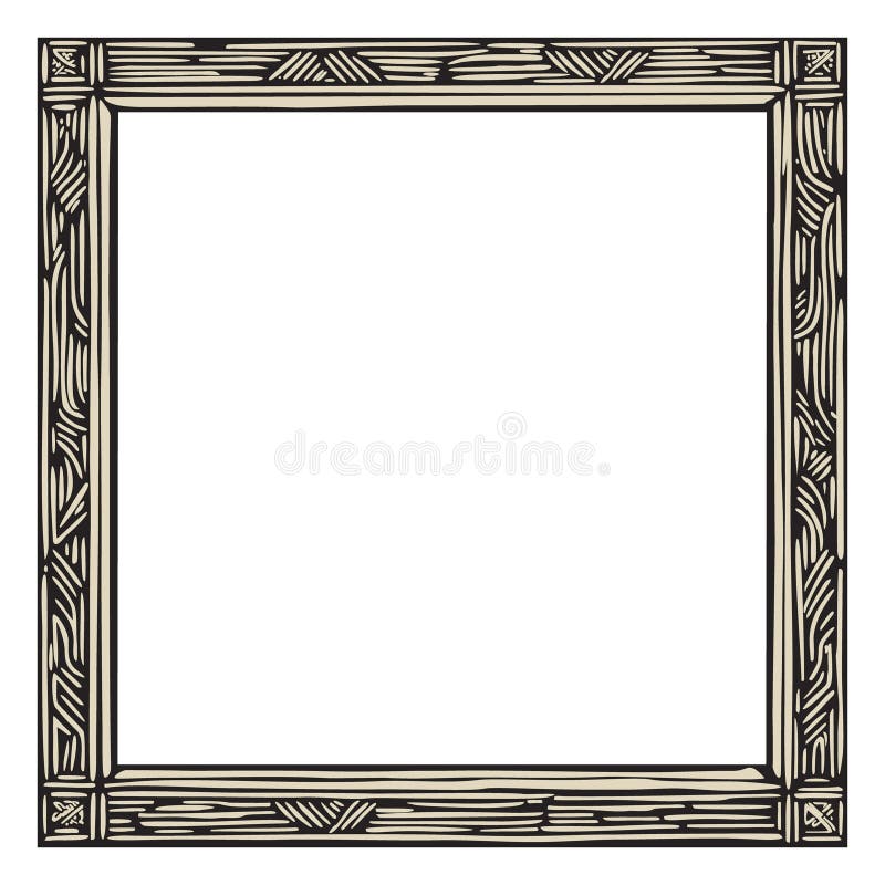 Vector Decorative Frame in Brazilian Cordel Woodcut Style Stock ...