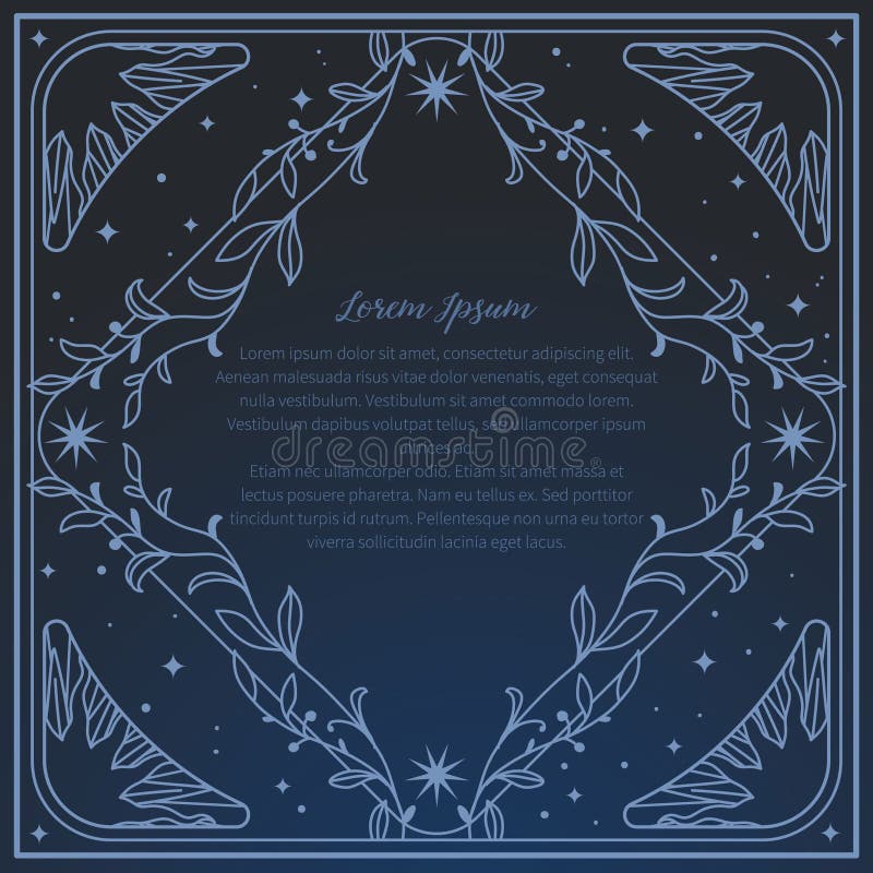 Vector Decorative Frame on Dark Blue Background Stock Vector ...