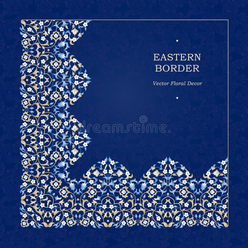 Vector Decorative Frame in Eastern Style. Stock Vector - Illustration ...