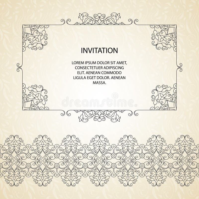 Vector decorative frame. stock vector. Illustration of decor - 76071989