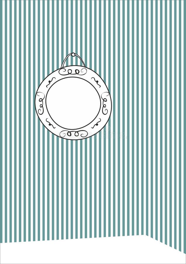 Vector Decorative Frame on Stripes Wall Background Stock Vector ...