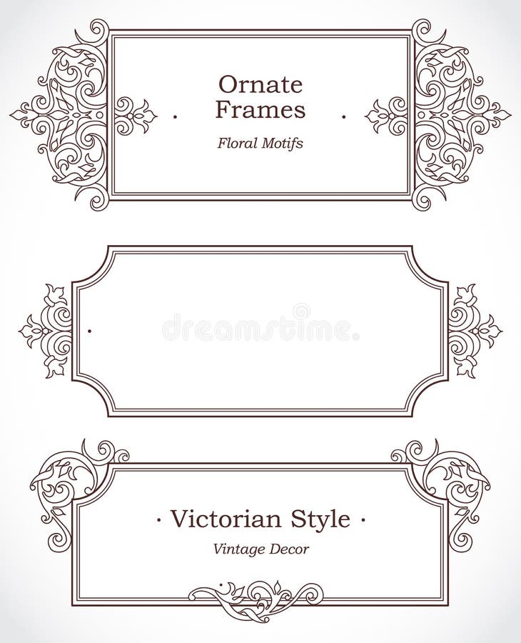 Vector Decorative Frame in Victorian Style. Stock Vector - Illustration ...