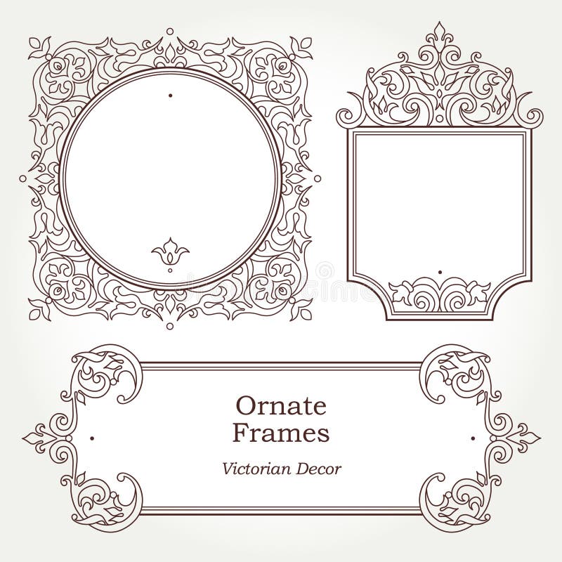 Vector Decorative Frame in Victorian Style. Stock Vector - Illustration ...