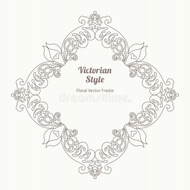 Vector Decorative Frame in Victorian Style. Stock Vector - Illustration ...