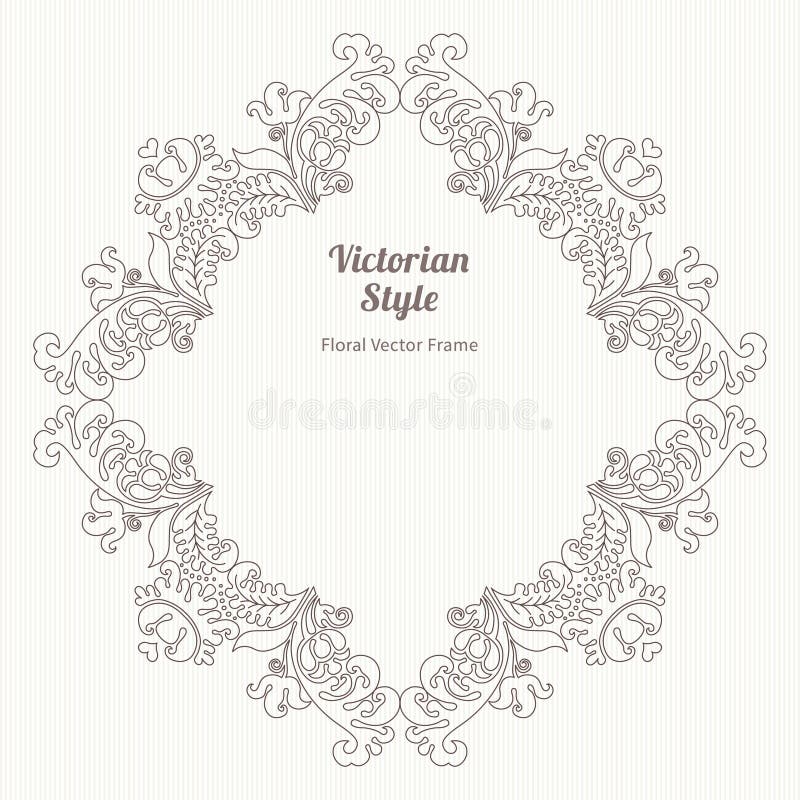 Vector Decorative Frame in Victorian Style. Stock Vector - Illustration ...