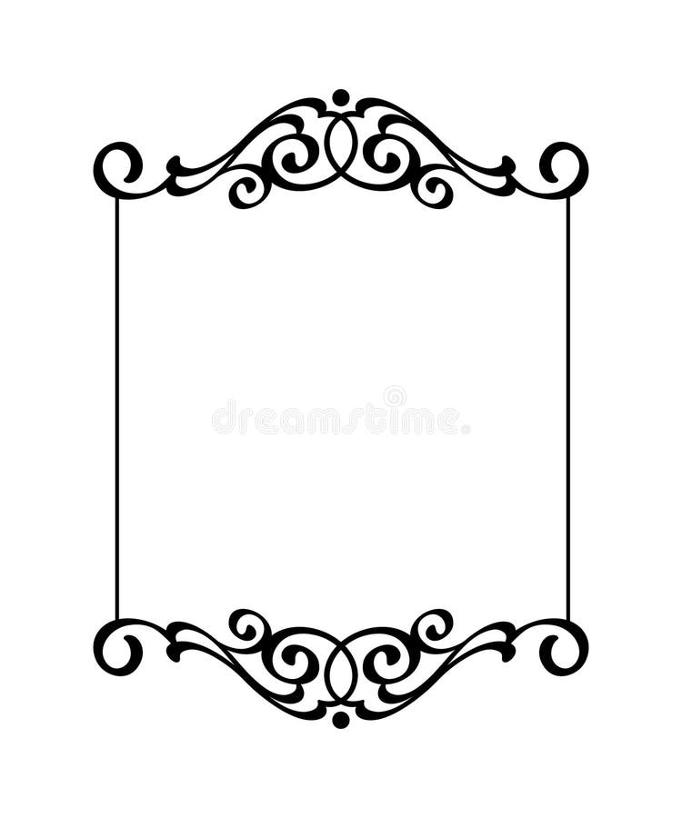 Decorative Vintage Frames. Vector Black Borders Isolated on White ...