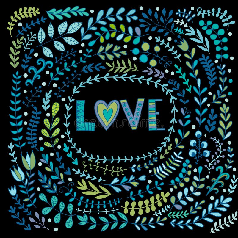 Vector Decorative Frames and Leaf. Spring Elements Stock Vector ...