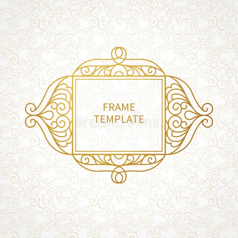 Vector Decorative Line Art Frame for Design Template. Stock Vector ...