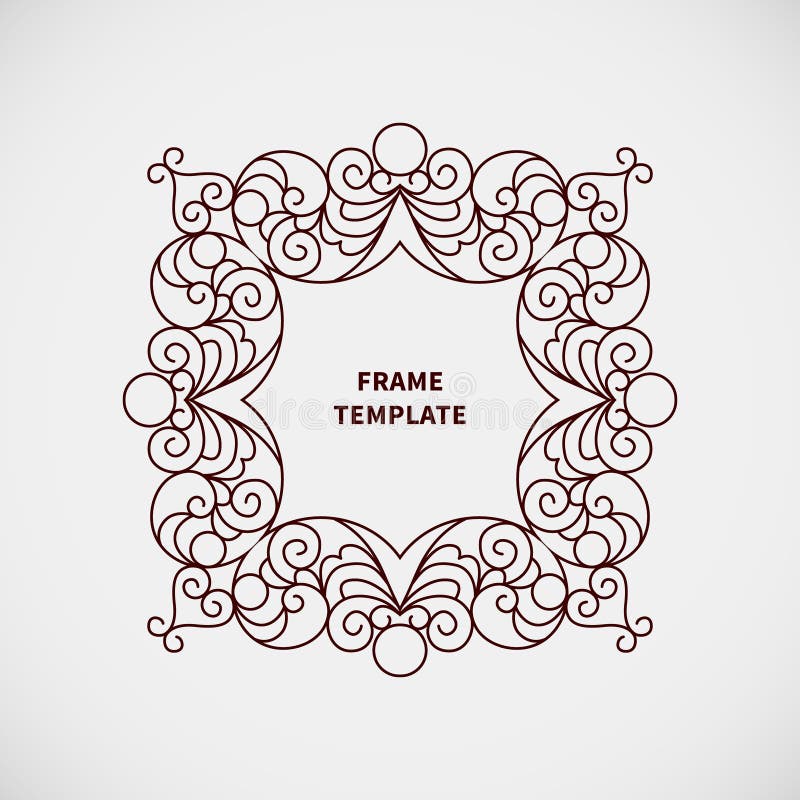 Vector Decorative Line Art Frame for Design Template. Stock Vector ...