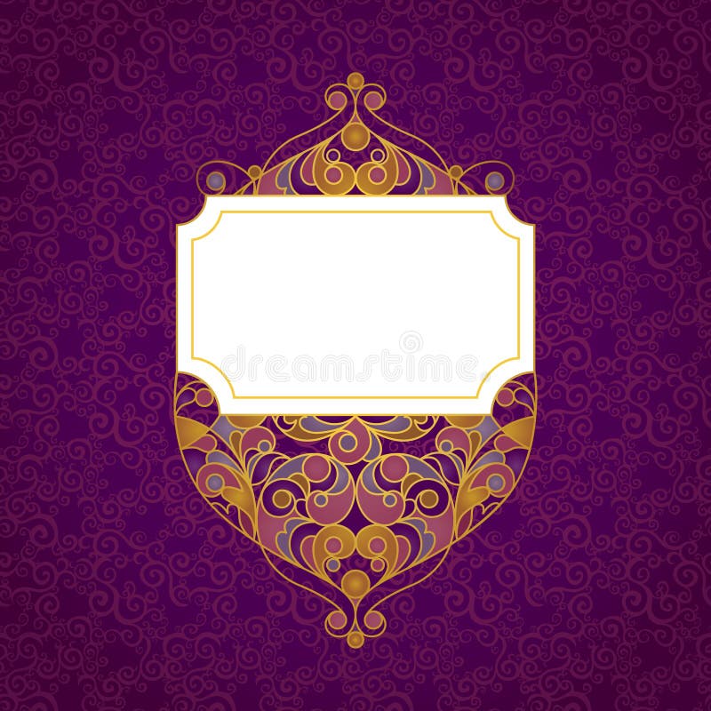 Vector Decorative Line Art Frame in Eastern Style. Stock Vector ...