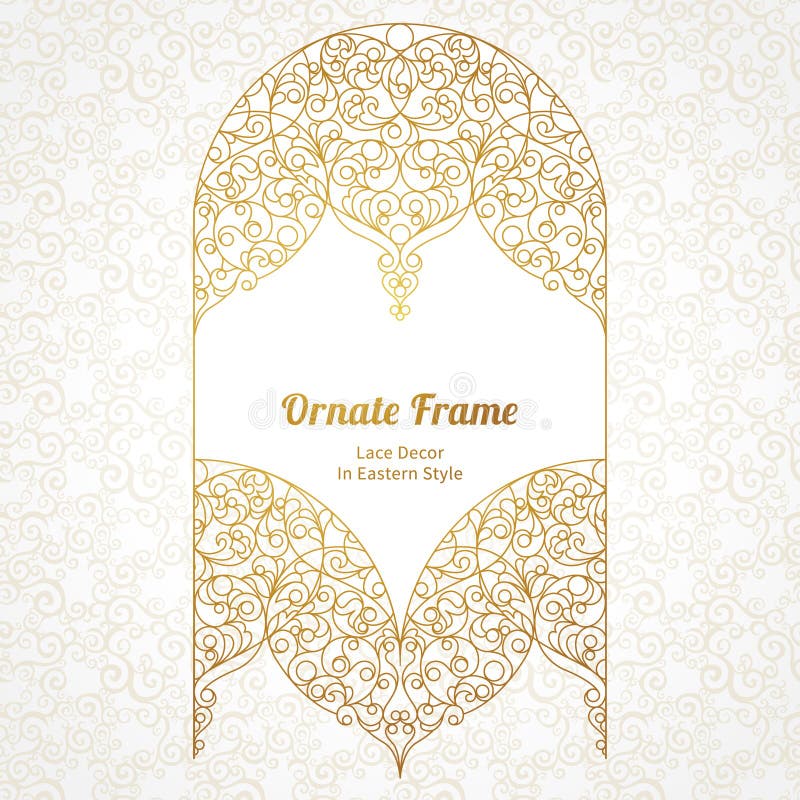 Vector Decorative Line Art Frame in Eastern Style. Stock Vector ...