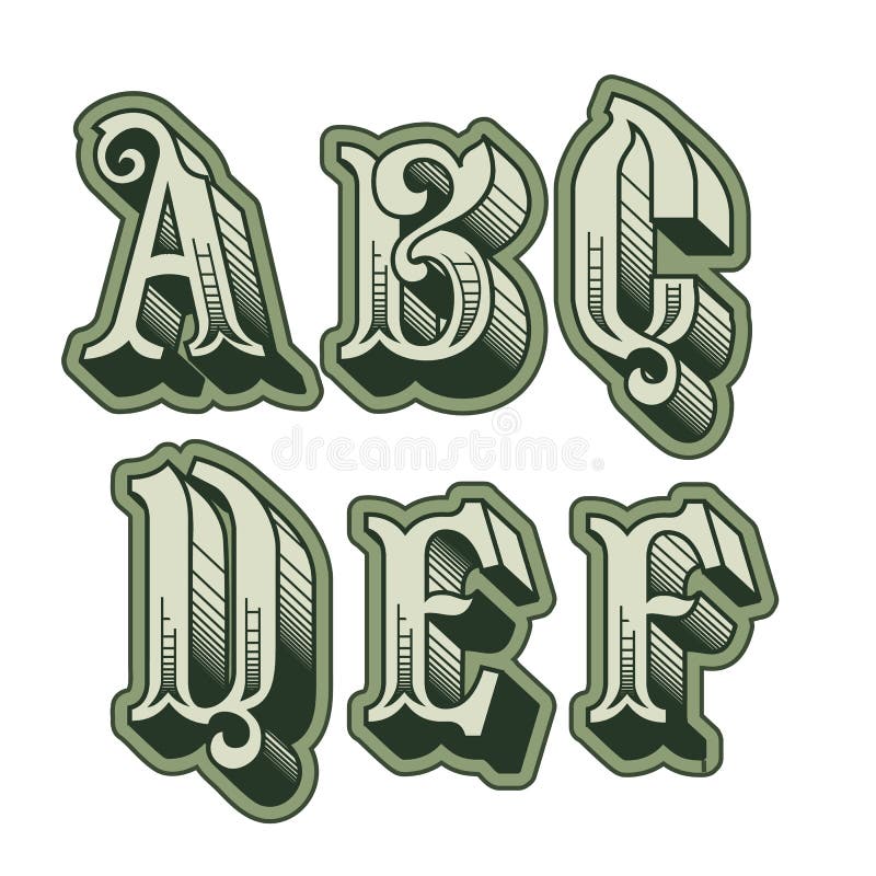 Vector Decorative Original Alphabet Letters English Font Stock Vector ...